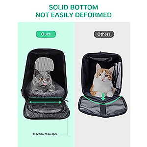 Cat Carrier, Pet Carrier Airline Approved, Dog Carrier Bag for Small Dogs and Cats, Foldable Pet Travel Carrier with Shoulder Strap, Soft Removable Mat and Pet Bowl