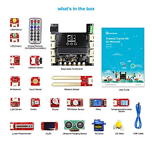 ELECROW Sensor Kit Compatible with Microbit, Crowtail Programming Learning Electronics Kit, Coding Kit for Programmer (Micro:bit NOT Included)
