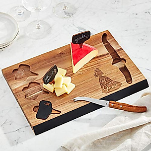 TOSCANA - a Picnic Time brand 833-00-512-033-12 Beauty Cutting Board and Serving Set, Beauty & the Beast - Acacia Wood