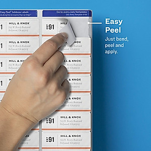 AVERY Matte Frosted Clear Address Labels for Inkjet Printers, 1" x 2-5/8", 300 Labels (18660)