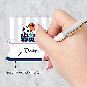 Big Dot of Happiness Go, Fight, Win - Sports - Baby Shower or Birthday Party Tent Buffet Card - Table Setting Name Place Cards - Set of 24