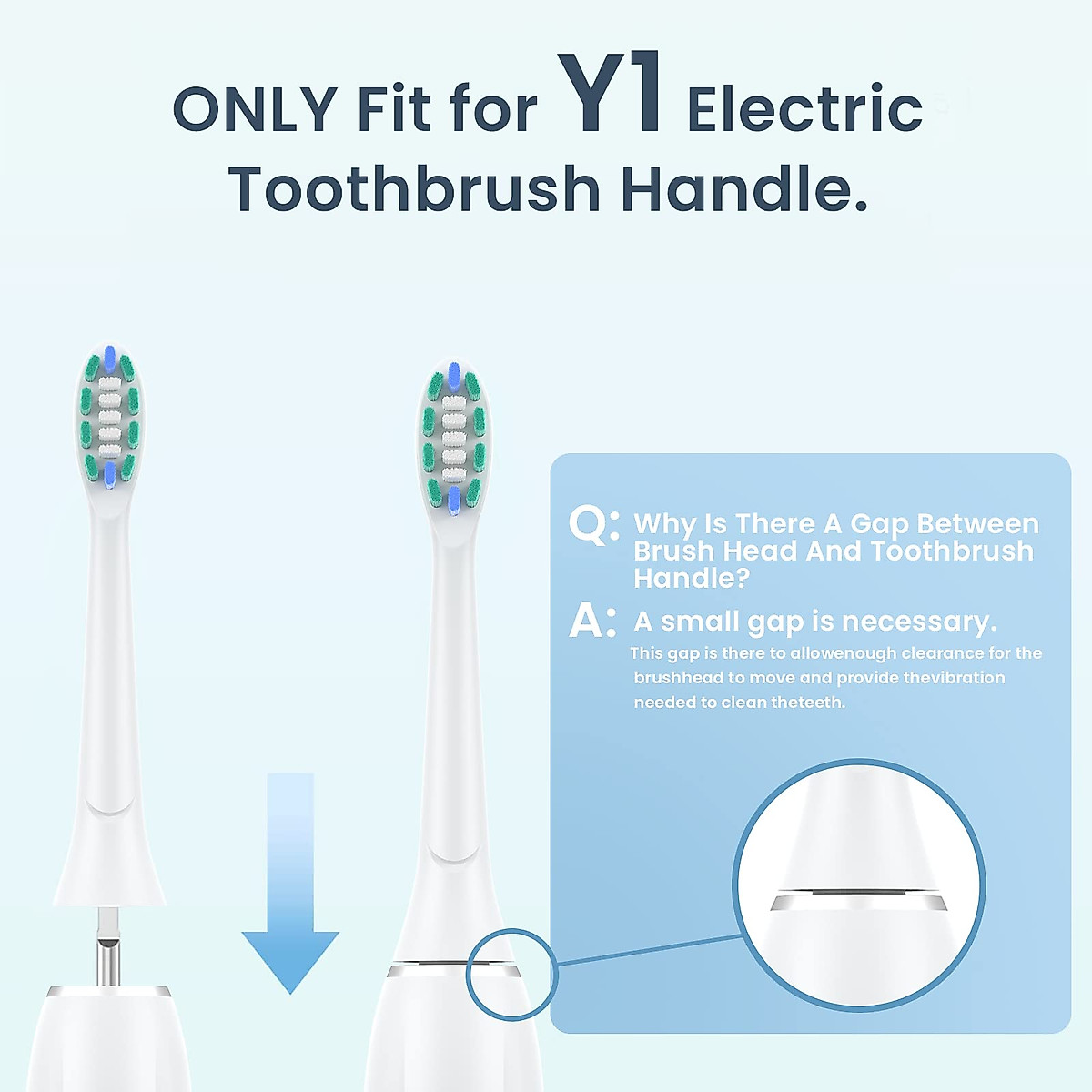 LAUMUGE Replacement Toothbrush Brush Heads Compatible with White-Y1 Electric Toothbrush, Soft Dupont Bristle Replaceable Heads, 4 Packs