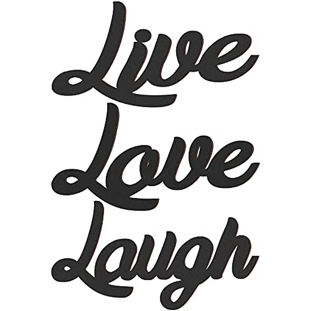 3 Pieces Wooden Cutout Sign Rustic Wood Word Sign Decorative Wooden Block Word Signs Wooden Letter Sign Freestanding Wood Sign Farmhouse Home Decor for Living Room Wall Decor (Live, Love, Laugh)