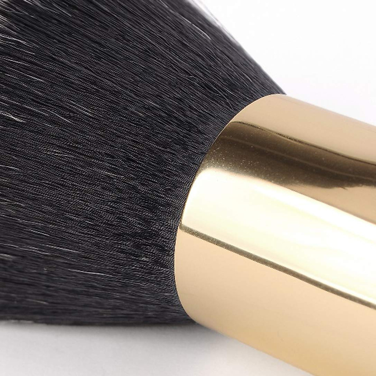 RN BEAUTY Makeup Brush Powder Brush Foundation Blush Bronzer Contour Face Blender Brush Professional Mineral Blending Buffing Kabuki Brushes Thick and Dense Soft Synthetic Fibers (Black&Golden Plus)
