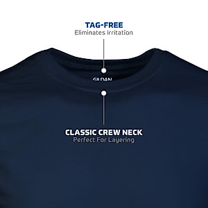 Gildan Men's Crew T-Shirts, Multipack, Style G1100, Navy/Charcoal/Cardinal Red (5-Pack), Small