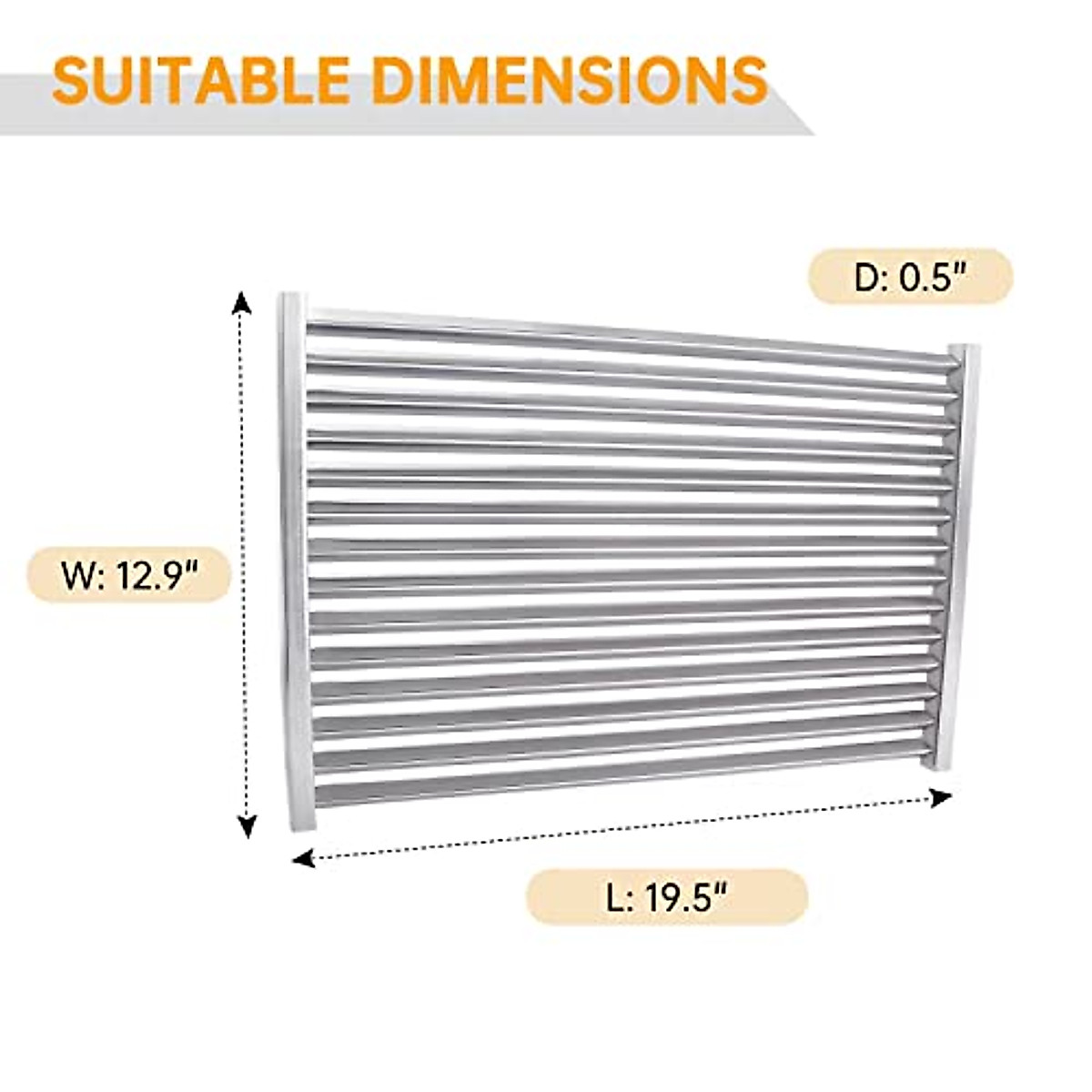Cozilar Grill Grates Grid Gas Grill Replacement Parts for Weber 7524 7528, Weber Genesis E-310, E-320, E-330, S-310, S-320, S-330, EP-320, EP-330, 19.5” Cooking Grid, for 7620 7622 Flavorizer Bars