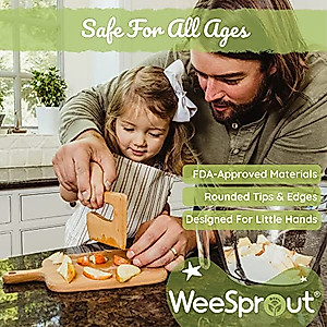 WeeSprout Little Chef Kids Cooking & Baking Set, 14 Piece Cooking Set with Real Kitchen Tools & Kids Apron, Baking Gift for Girls, Boys & Junior Chefs, Food Grade Materials, Choice of Colors