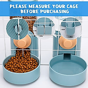 Jspupifip 35oz Rabbit Automatic Food Water Dispenser,Hanging Pet Food Water Dispenser Cage Automatic Feeder Set for Small Cats Dogs Rabbit Chinchilla Guinea Pig Hedgehog Ferret(Green)