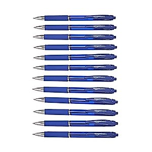 Amazon Basics Retractable Gel Pens - Medium Point, 12 Count, Blue