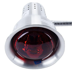 39" Commercial Heat Lamp – Flexible Glow, Aluminum Single arm Warmer with red Bulb for Kitchen & Restaurant, HL819500, 120V 250W