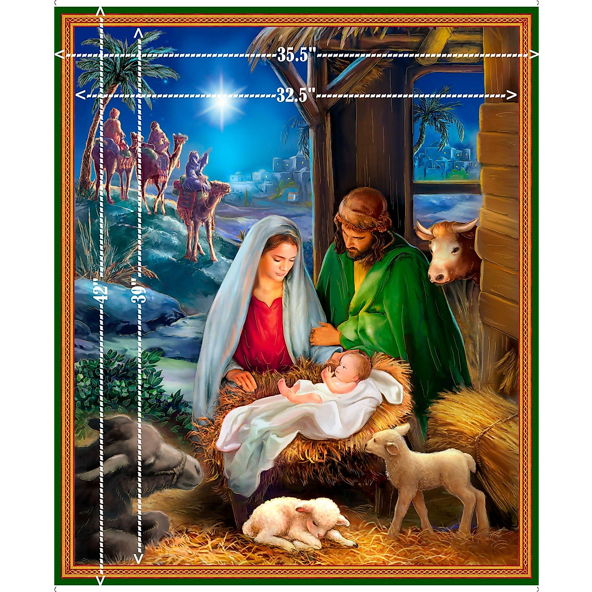 QT Fabrics The Newborn King 35.5" Nativity Panel Multi