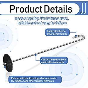 Solar Panel Guard Clips Animal Guard Fastener Clips Solar Panel Animal Guard Roll Kit Stainless Steel Fastener Clips for Solar Panel Bird Wire Pigeon Fence (50 Packs, 25 mm)