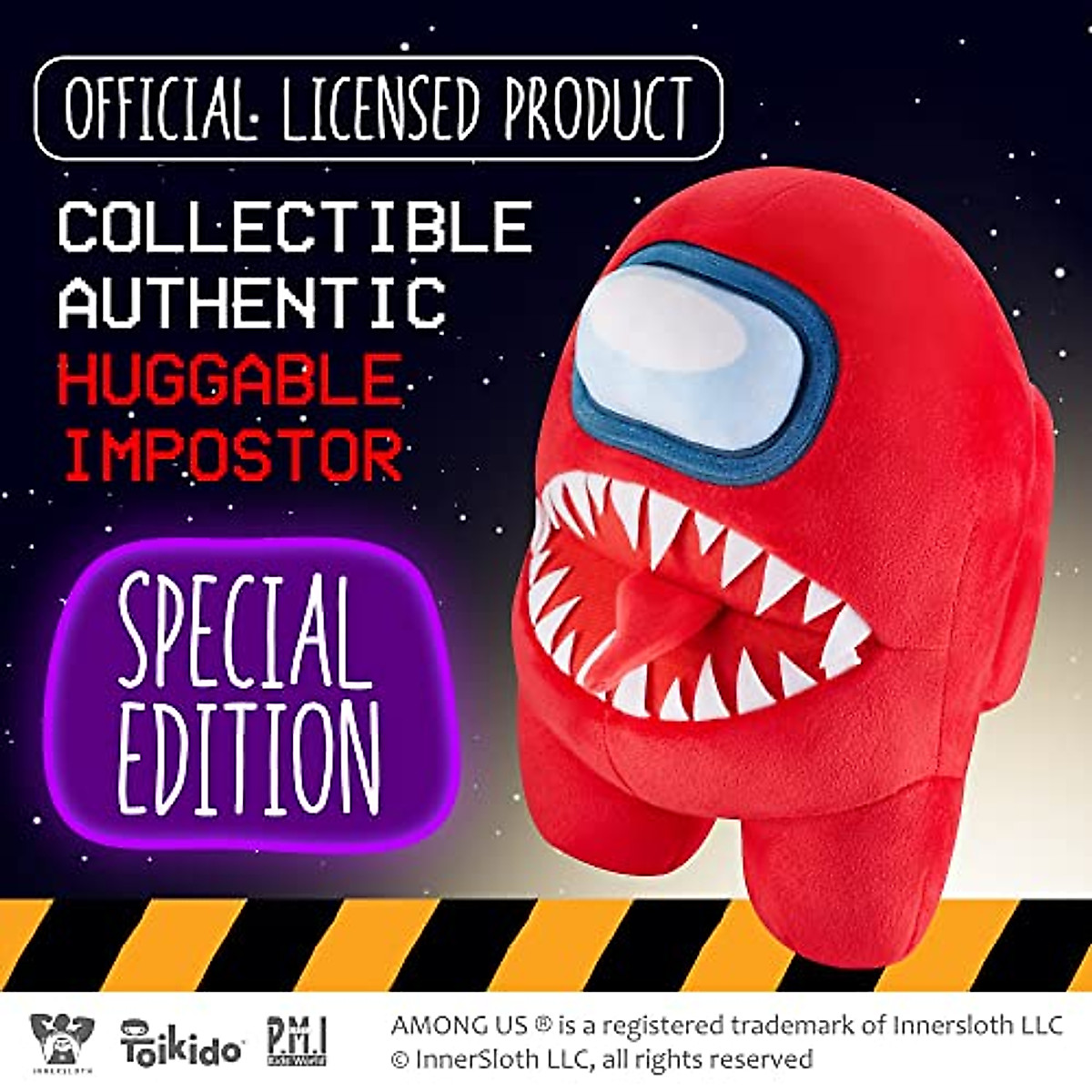 Among Us Plush Impostor | Unique Collectibles |Playable Characters | 10 Inch Doll -Huggable Plushie w/Teeth and Tongue Sticking Out | Kids’ Toys Licensed