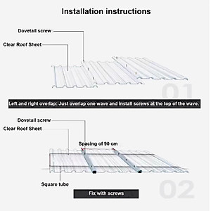 AIROTRON 1.5mm Fiberglass Daylighting Panels,1/2/4/6/8/10/12/14/15 Pcs Corrugated Roofing Sheets,Heat-Insulating FRP Daylighting Plate, Rainproof Board,Clear Roof Sheet,Easy to Cut (35x67in,1 Pcs)