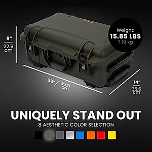 Nanuk 935 Pro Photo Kit – Waterproof Travel Camera Hard Case with Padded Dividers and Wheels, 22” x 14” x 9” - Dustproof and Impact Resistant, Airline Carry-On Approved – Olive