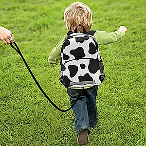 Black Cow Printed Kids Backpack for Toddlers, Kid's Backpack for Boys Girls, Kindergarten Preschool Nursery Travel Bag