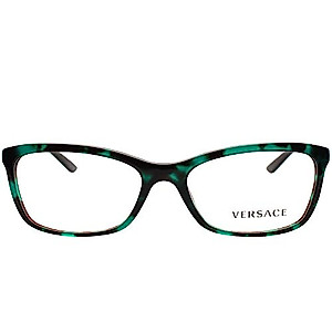 Versace VE3186 Eyeglass Frames 5076-54 - Green Havana Transp VE3186-5076-54
