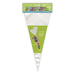 Unique Cone-Shaped Party Cellophane Bags, 17.75" x 7.37", Clear