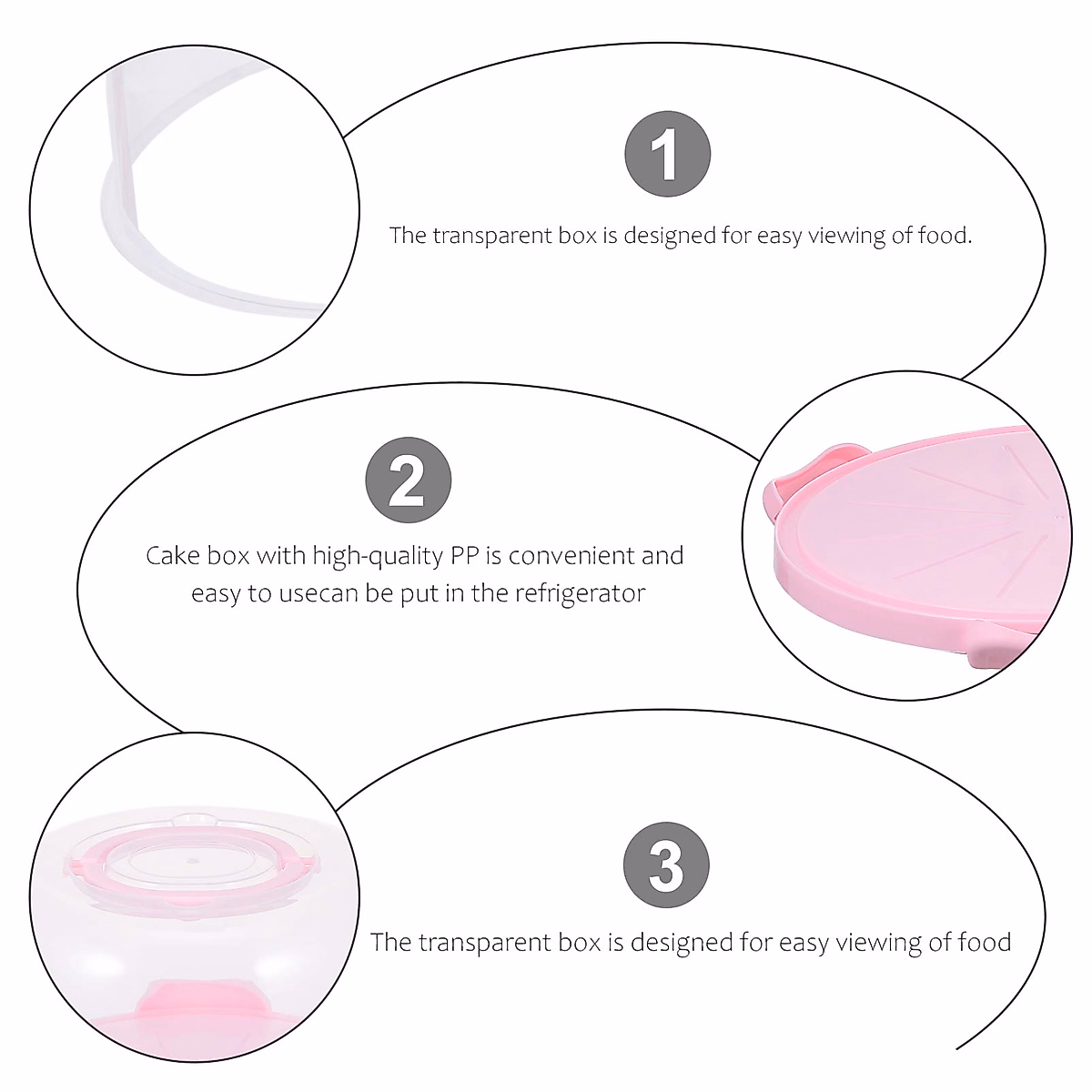 DOITOOL 1pc Plastic Cake Box Cake Food Container Pink Paper Cups Kids Travel Tray Cake Server Cake Storage Cover Mini Cake Tray Food Display Box Child