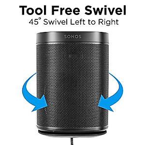 Mount-It! Adjustable Speaker Wall Mount Compatible with SONOS One, One SL and Play:1 Low-Profile, Adjustable Tilt and Swivel Speaker Mount, Single, Black (MI-SB434)