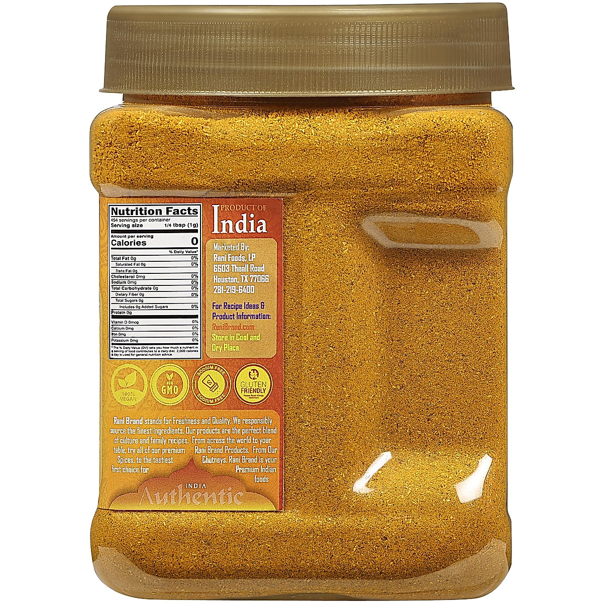 Rani Curry Powder Mild (10-Spice Authentic Indian Blend) 1lb (454g) PET Jar ~ All Natural | Salt-Free | NO Chili or Peppers | Vegan | No Colors | Gluten Friendly | NON-GMO | Kosher | Indian Origin