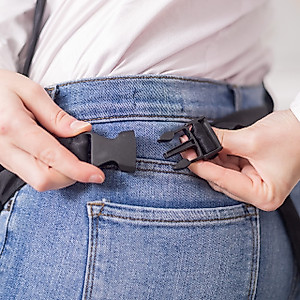 Black Full Length Clip-on Bib Apron with 5 Pockets and Zipper Pouch - Easy to Clean - Great for Servers, Cooking, Kitchen, Cleaning, Teacher, Arts & Crafts, Home. Adjustable 25"-48" waist size.