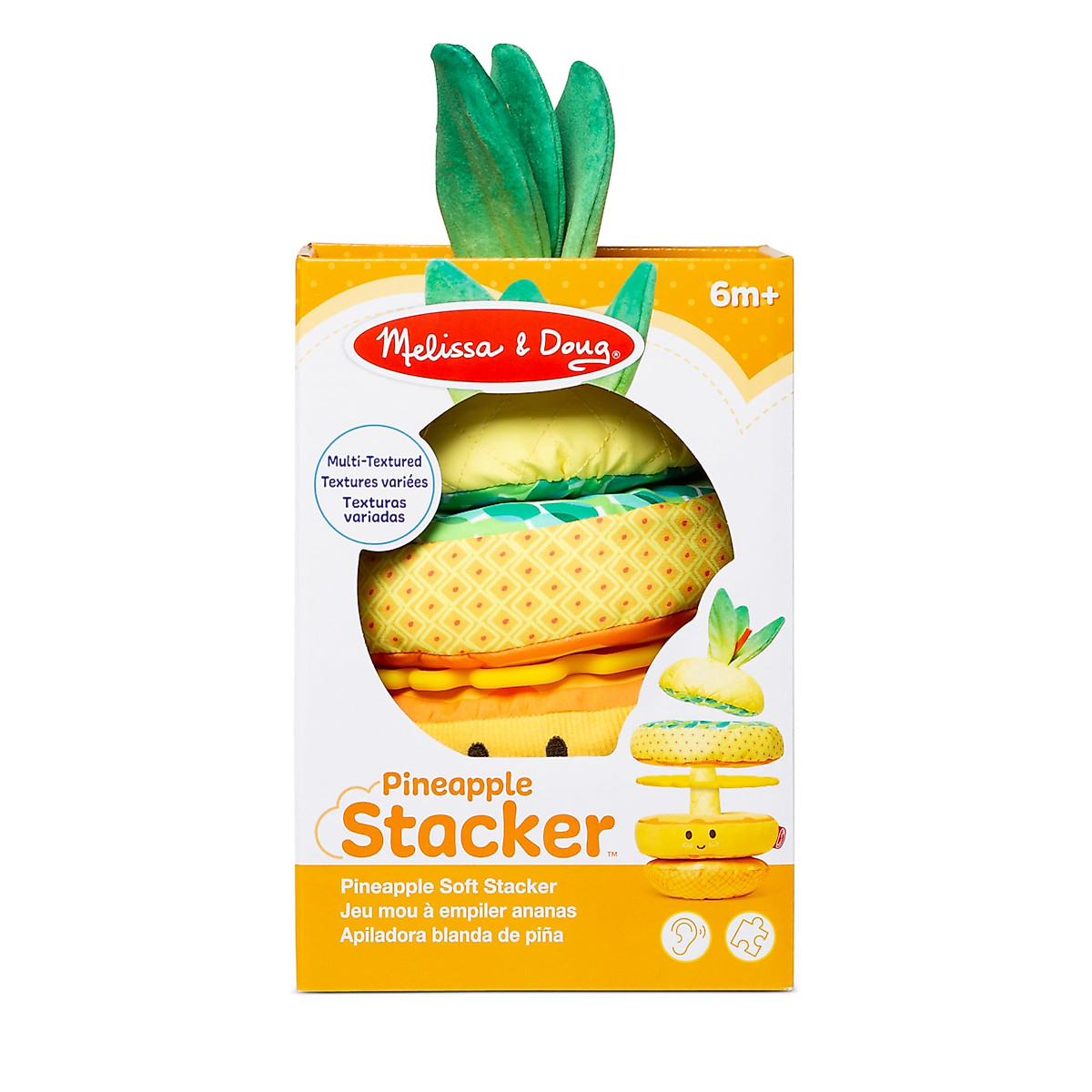 Melissa & Doug Multi-Sensory Pineapple Soft Stacker Infant Toy - Stacking Toys For Babies, Pineapple Stacking Toy For Infants