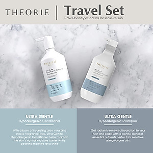 THEORIE PURE Hypoallergenic Travel Set - Shampoo and Conditioner- Plant-Based, Ultra Gentle Clean Beauty Formulas for Sensitive Skin, Fragrance, Sulfate, Gluten & Paraben Free - 90 mL