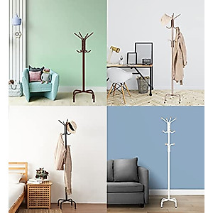 Oikos coat racks free standing, coat stand, coat rack stand, coat rack, hat tree, hall tree, hat stand, standing coat rack, rustic coat rack, entryway coat rack, cloth hanger rack stand (Cream White)