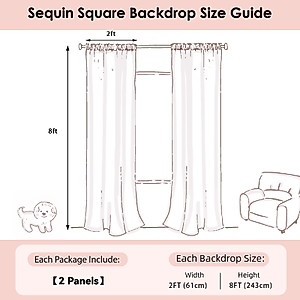 Sugargirl Gold Sequin Backdrop Curtain 2 Panels 2FTx8FT Glitter Disco Party Background Drapes Mirror Foil Backdrop for Wedding Birthday Wall Decor