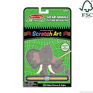 Melissa & Doug On the Go Scratch Art Activity Books 3-Pack - Safari Animals, Animal Families, Vehicles - FSC Certified