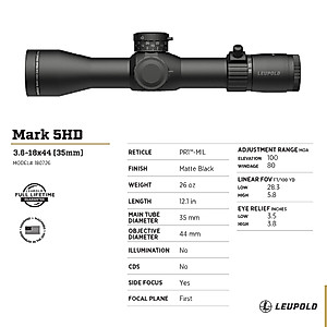 Leupold Mark 5HD 3.6-18x44mm Riflescope