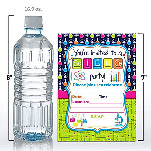 Amanda Creation Science Themed Birthday Party Fill in Invitations set of 20 with envelopes