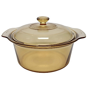 Visions 3.5L Covered Dutch Oven Amber Glass Pot & Lid
