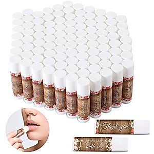 100 Pcs Wedding Lip Balm Bulk Jasmine Lip Balm Bridal Shower Favors Floral Moisturizing Lip Balm Thank You for Celebrating with Us Gifts for Wedding Bridal Birthday Party Guests Gift Baskets