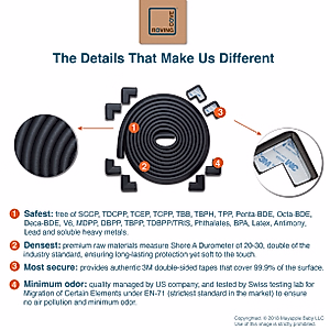 18ft Edge 16 Corners - Bundle & Save - RovingCove HeftyFit Edge Corner Guards (18ft Edge 8 Corners, Onyx Black) + RovingCove HeftyFit Corner Guards (8 Corners, Onyx Black)