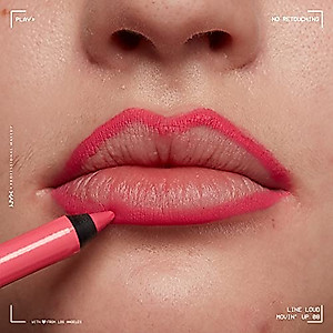 NYX PROFESSIONAL MAKEUP Line Loud Lip Liner, Longwear and Pigmented Lip Pencil with Jojoba Oil & Vitamin E - Movin' Up (Bright Pink Peach)