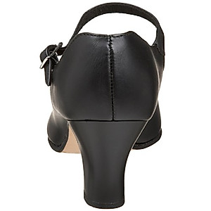 Capezio Student Footlight Character Dance Shoes, Professional Dance Shoes For Women With Non-Slip Heel, Leather Upper & Comfortable Design, Stylish & Supportive Character Shoe - Black, Size 9