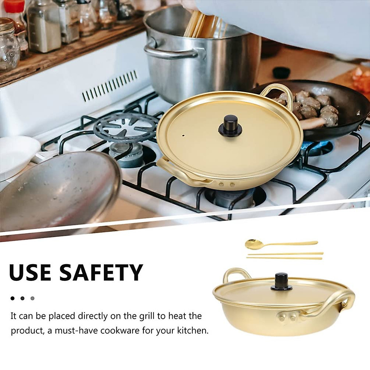 ERINGOGO 1 Set Ramen Pot Clay Pot for Cooking Saucepan with Korean Drama Korean Ramyun Pot Cooking Pot Stovetop Pots Stainless Steel Camping Cookware Household Pot Aluminum Steam Vegetable