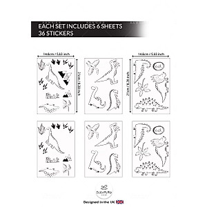 Baby RyRo London Stylish Dinosaur Wall Decals - Charming Baby Room Decor, Dinosaur Wall Decor, Dinosaur Wallpaper, 36 Dino Wall Decals, Peel and Stick Wallpaper, Peel and Stick.