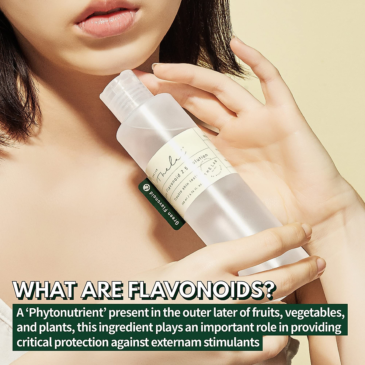 THE LAB BY BLANC DOUX Green Flavonoid 2.5 Skin Solution - Facial Toner Deep Penetration w/Liposome Tech Vegan Cruelty-Free Soothing for Sensitive Skin, Hydrating Care - 6.7 Fl Oz