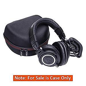 LTGEM Storage Travel Protective Carrying Case for Audio-Technica ATH-M50X/M30x/M20X/M20xBT/M40x/M50xBT2/M60X/M70X/ATH-M50xSTS XLR Professional Studio Monitor Headphones(Black+Grey)