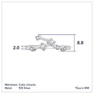 J'ADMIRE Horoscope Collection - Rhodium Clad Sterling Silver Cubic Zirconia Zodiac Constellation Symbol Ring (Taurus), Size 6