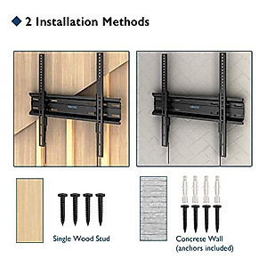 BONTEC Low Profile Tilt TV Wall Mount for 23-60 inch LCD LED OLED TVs, Ultra Slim TV Wall Bracket Loading Capacity 99LBS, Max.VESA 400x400mm