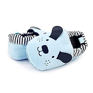 COSANKIM Infant Baby Boys Girls Slipper Soft Sole Non Skid Sneaker Moccasins Toddler First Walker Cirb House Shoes, 18-24 Months Toddler, 01 blue dog
