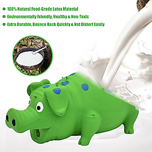 HCHYEY Pig Squeaky Dog Toy, 2 PCS Interactive Rubber Dog Chew Toy - Durable Latex Spot Grunting Pig Toys That Oink for Small Medium Large Dogs (Yellow, Green)