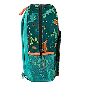 Trail maker Boys Backpack and Pencil Case Set for Kindergarten, Elementary School, 17 Inch Kids Backpack with Side Pockets (Goofy Grinning Dinos)