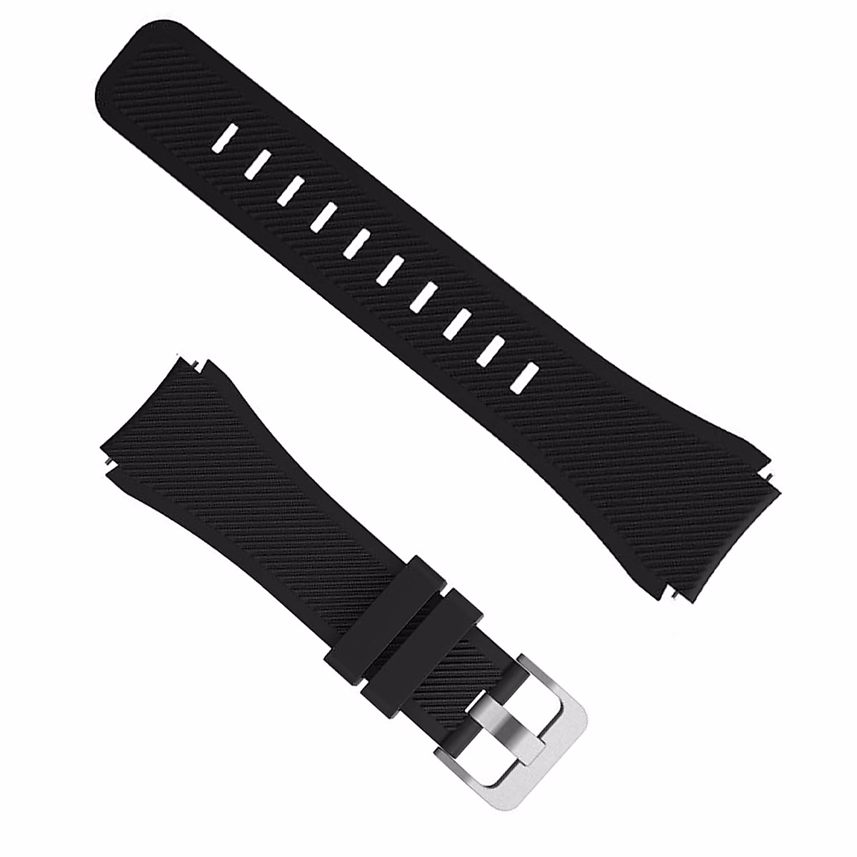 Classic Silicone Replacement Smart Watch Band 22mm, for Fossil Men Gen 5 Carlyle/Women Gen 5 Julianna/Fossil Q Explorist HR Gen 4 Gen 3 Wander Marshal Gen 2 Smartwatch Band Strap 22mm - Black