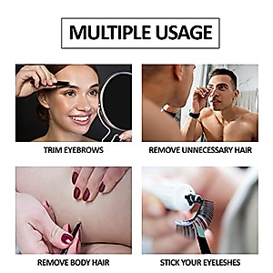 RUBEXX Precision Eyebrow Tweezers for Women Men Professional Stainless Steel Slant Tip Tweezers for Plucking Chin Facial Ingrown Hair Removal Anti Slip