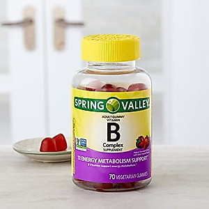 Vitamin B for Adults with Vitamin B6, B12, C, Biotin, Niacin, Folic Acid, Vegan - Vegetarian - Energy, Spring Va, Gummy